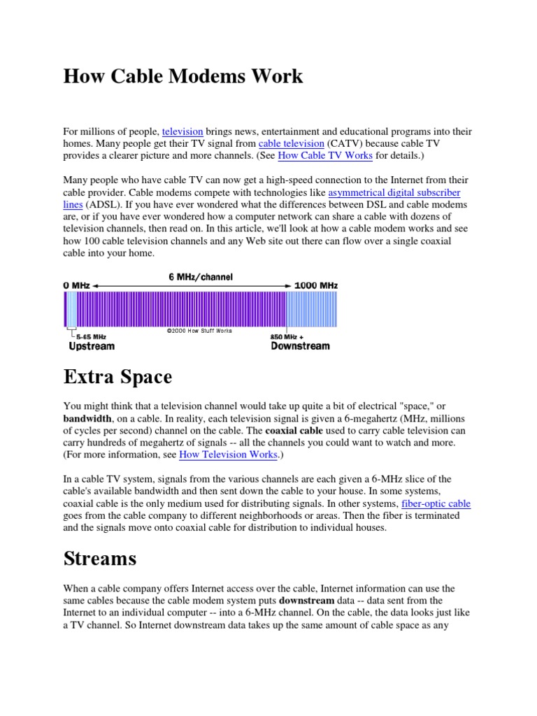 How Cable Modems Work | PDF | Cable Television | Modem