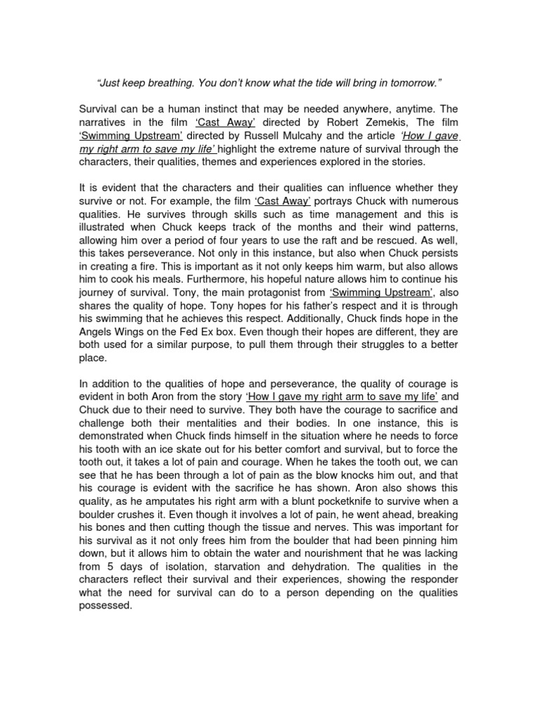 Survival Themes in Film and Literature | PDF | Narrative | Courage