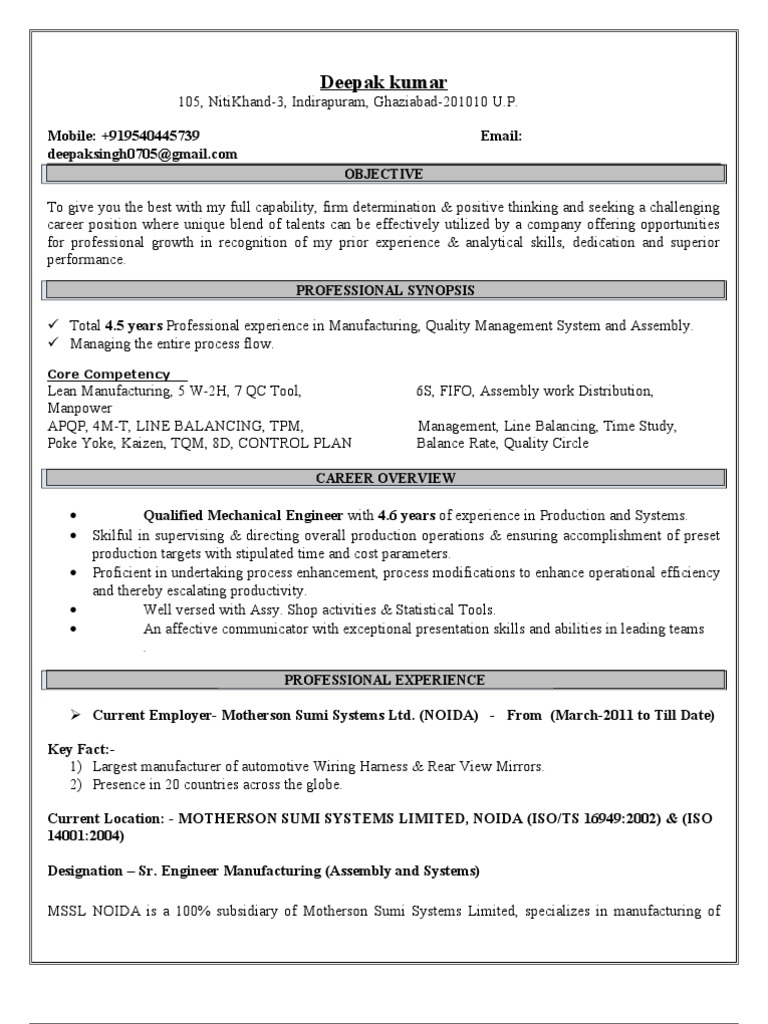 Deepak Resume | PDF | Quality Management | Quality (Business)