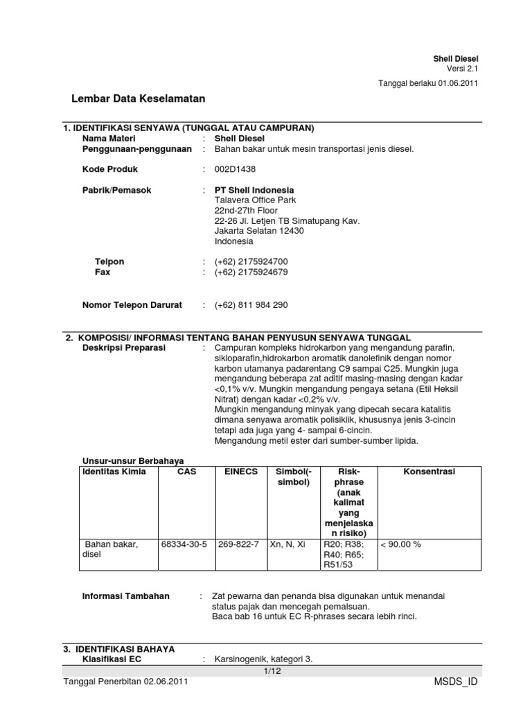 Msds Shell | PDF