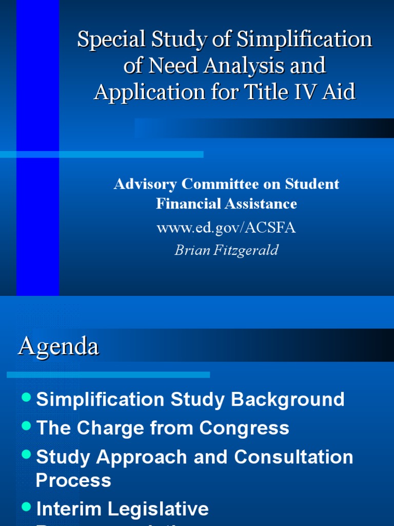 Simplifying Title IV Aid Application Process | PDF | Business