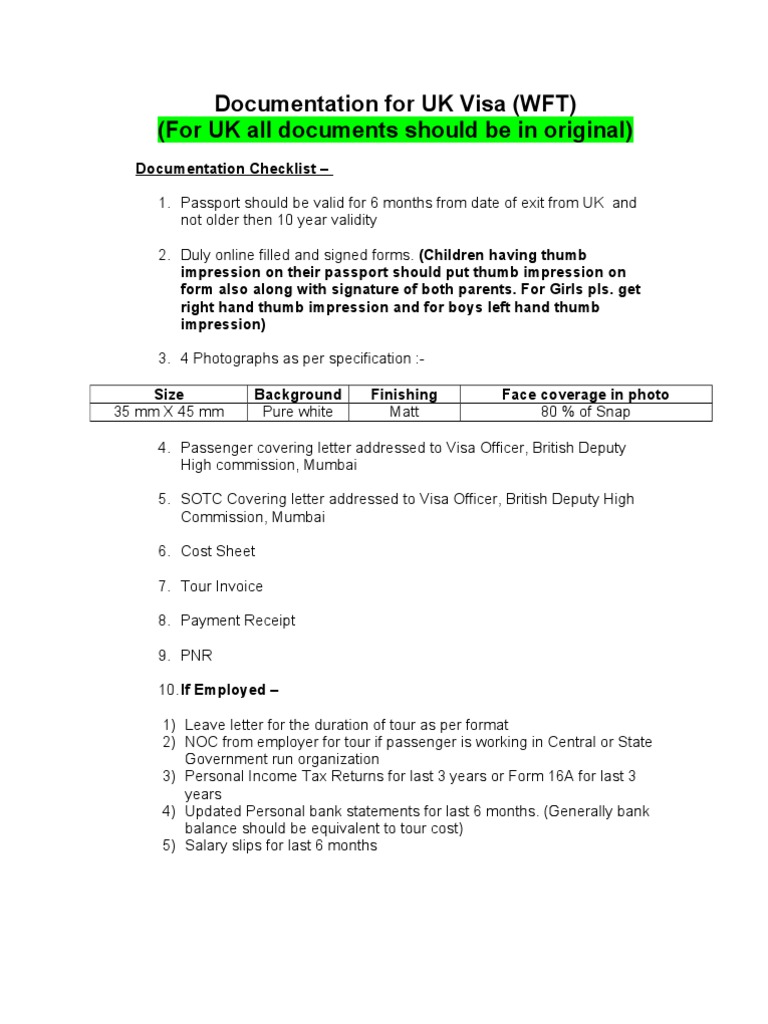 Documentation For UK Visa | PDF | Travel Visa | Mutual Funds