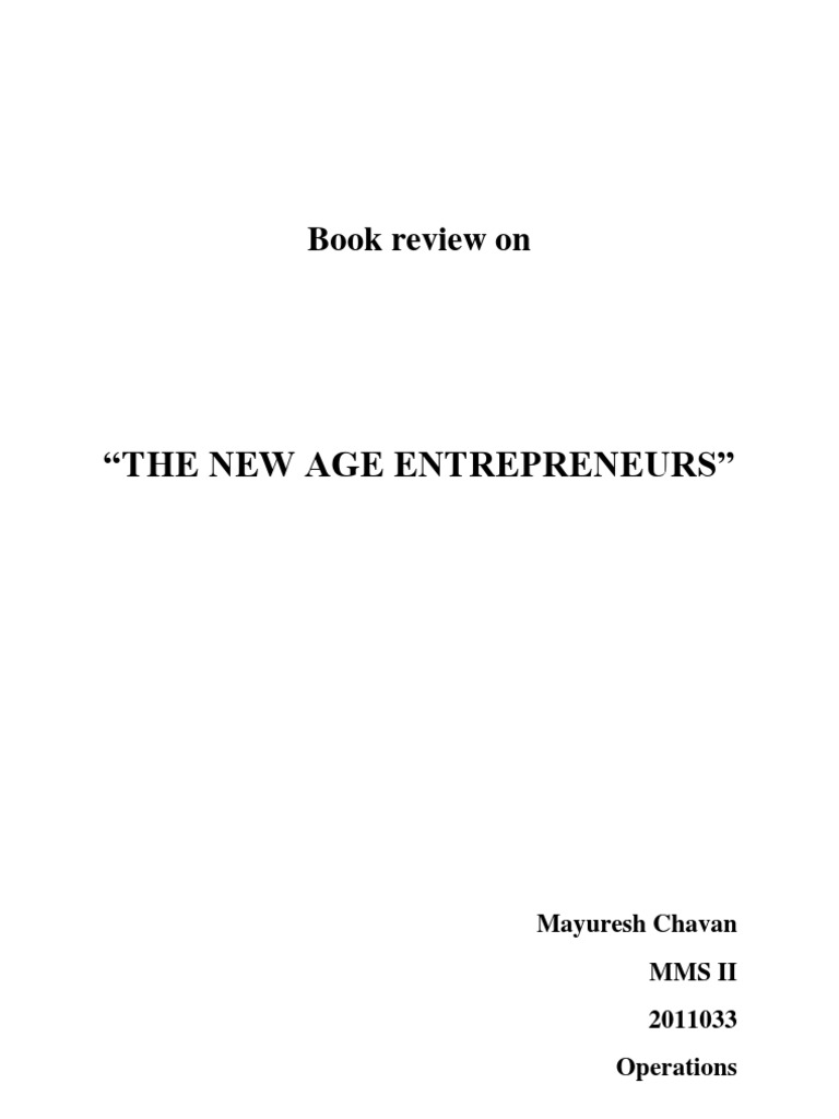 Book Review - Mayuresh Chavan | PDF | Entrepreneurship | Business