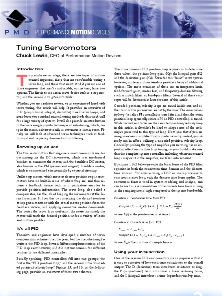 Tuning Servomotors PDF | PDF