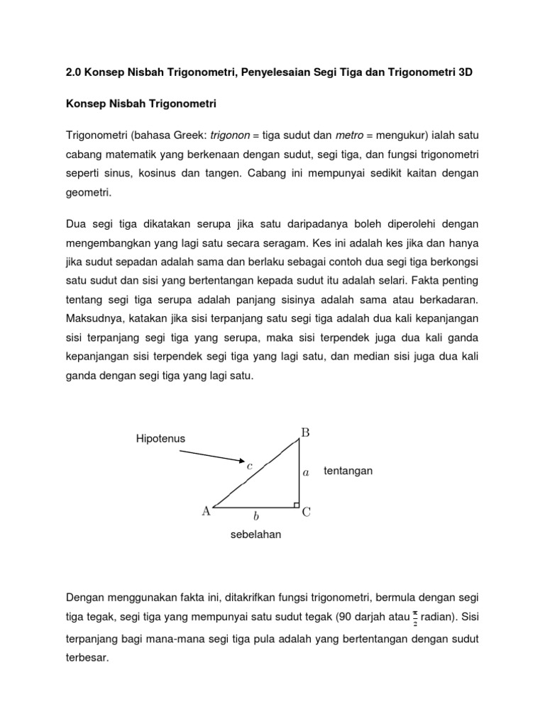 Konsep Nisbah Trigonometri 1 | PDF