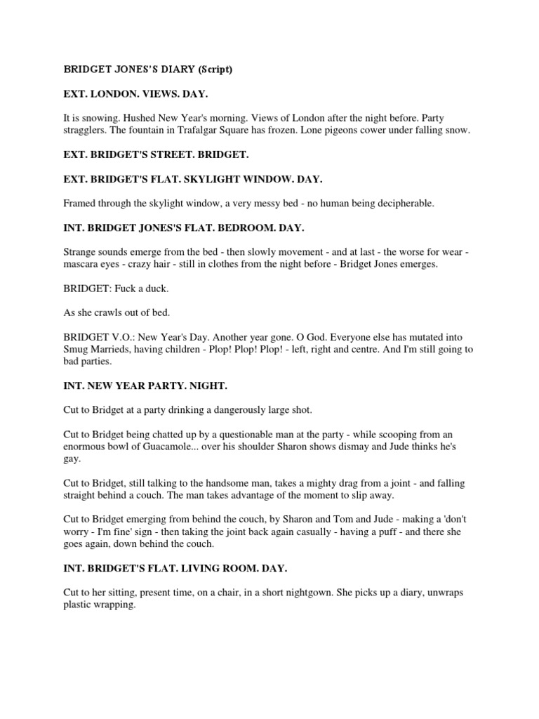 Bridget Jones's Diary (Script) | PDF