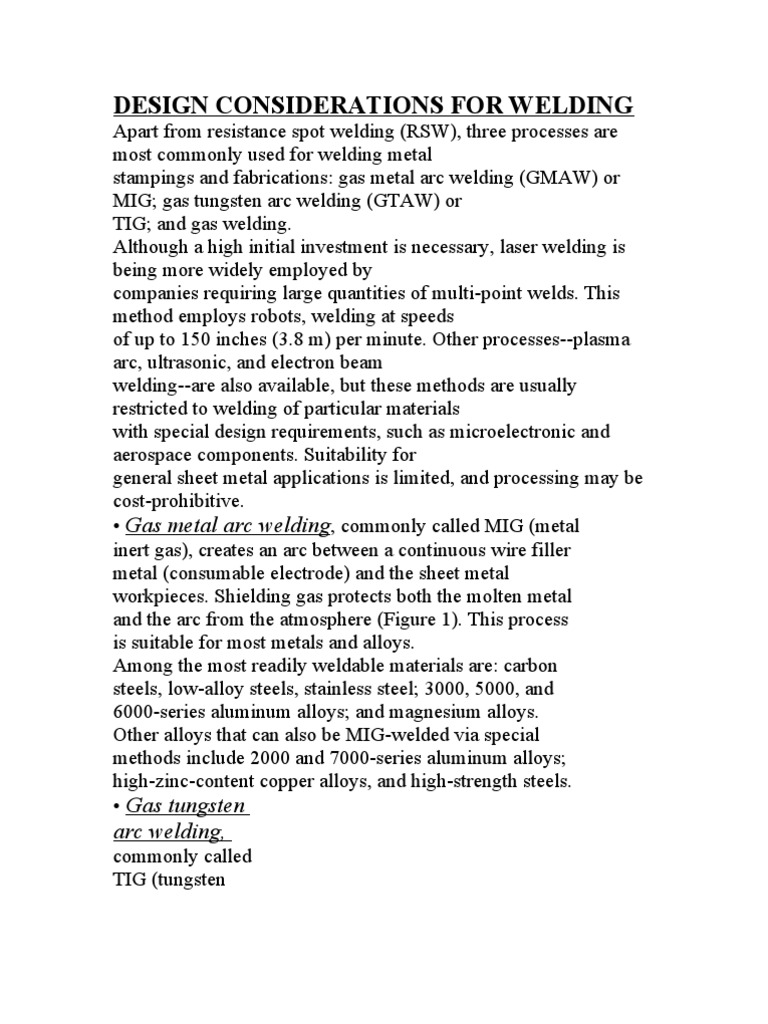 Welding Design Considerations Guide | PDF | Welding | Construction