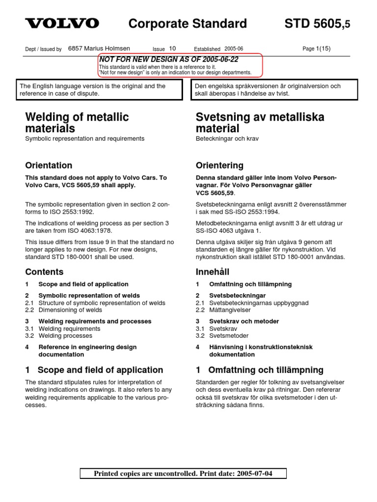 Volvo Weld Standards | PDF