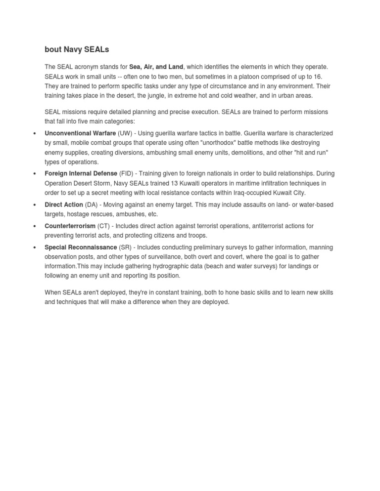About Navy SEALs | PDF | History