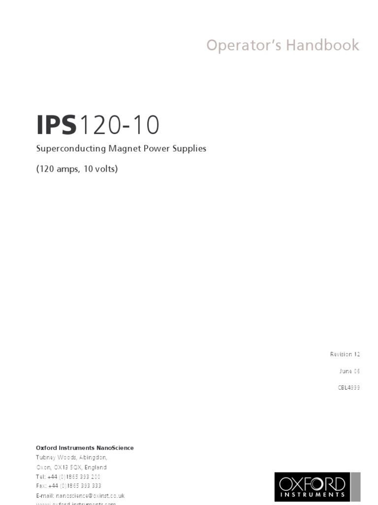 IPS120-10 Superconducting Magnet Power Supplies Manual | PDF | High ...