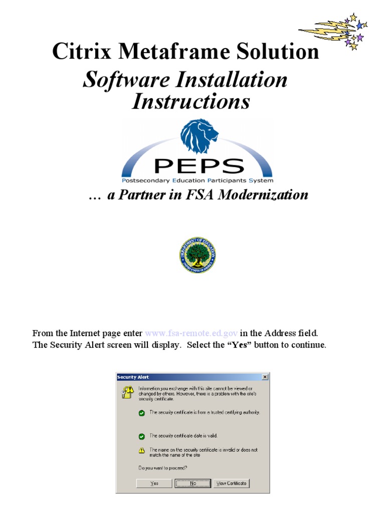 Citrix Metaframe Solution: Software Installation Instructions | PDF ...