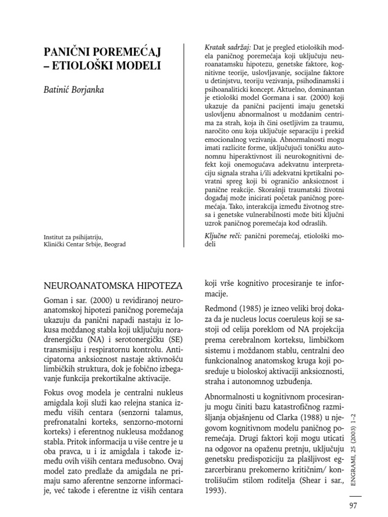 Panicni Poremecaji | PDF