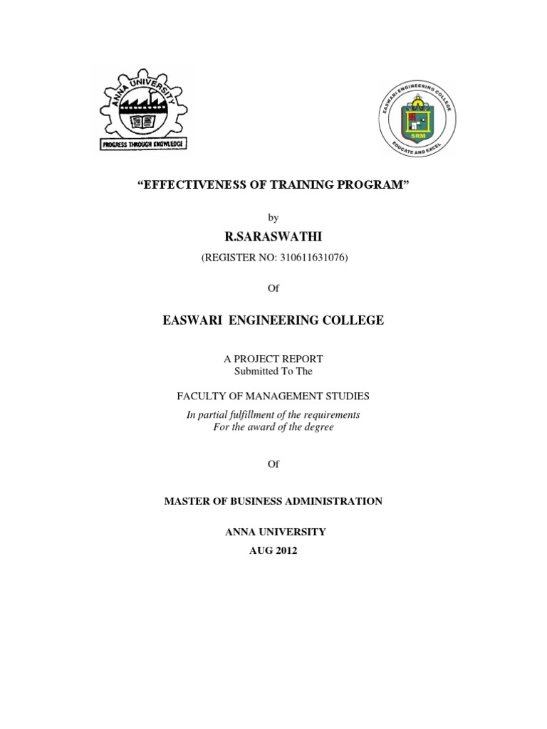 Effectiveness of Training Program 1 | PDF | Analysis Of Variance ...