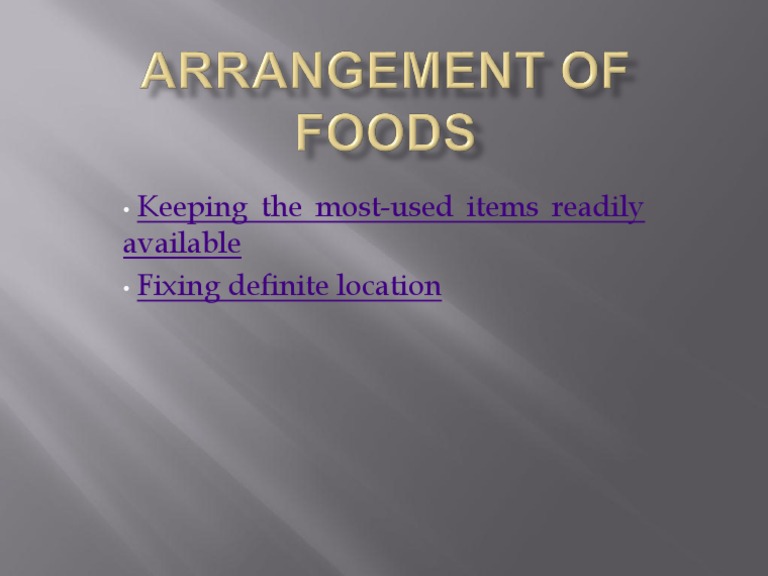 Keeping The Most-Used Items Readily Available Fixing Definite Location ...