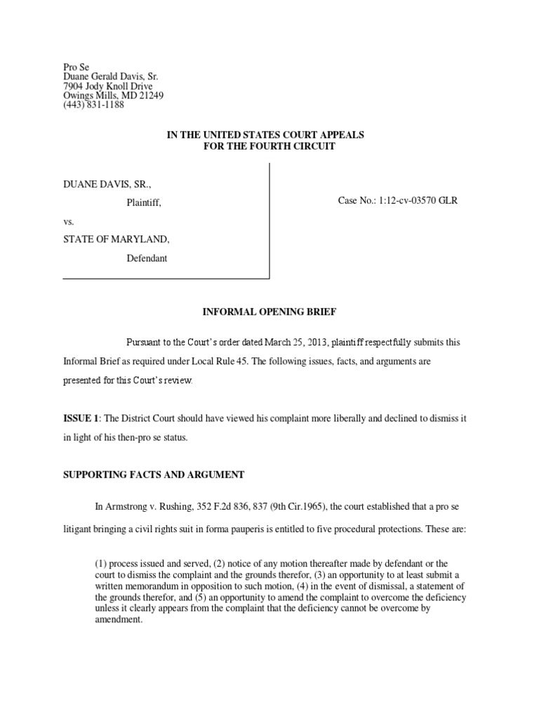 Pro Se Appeal Response To Dept of Justice | PDF | Pro Se Legal ...