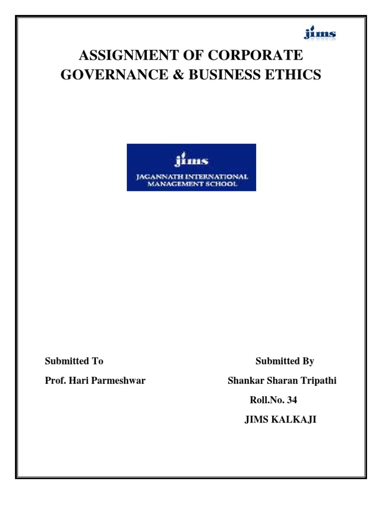 Assignment of Corporate Governance | PDF | Corporate Governance ...