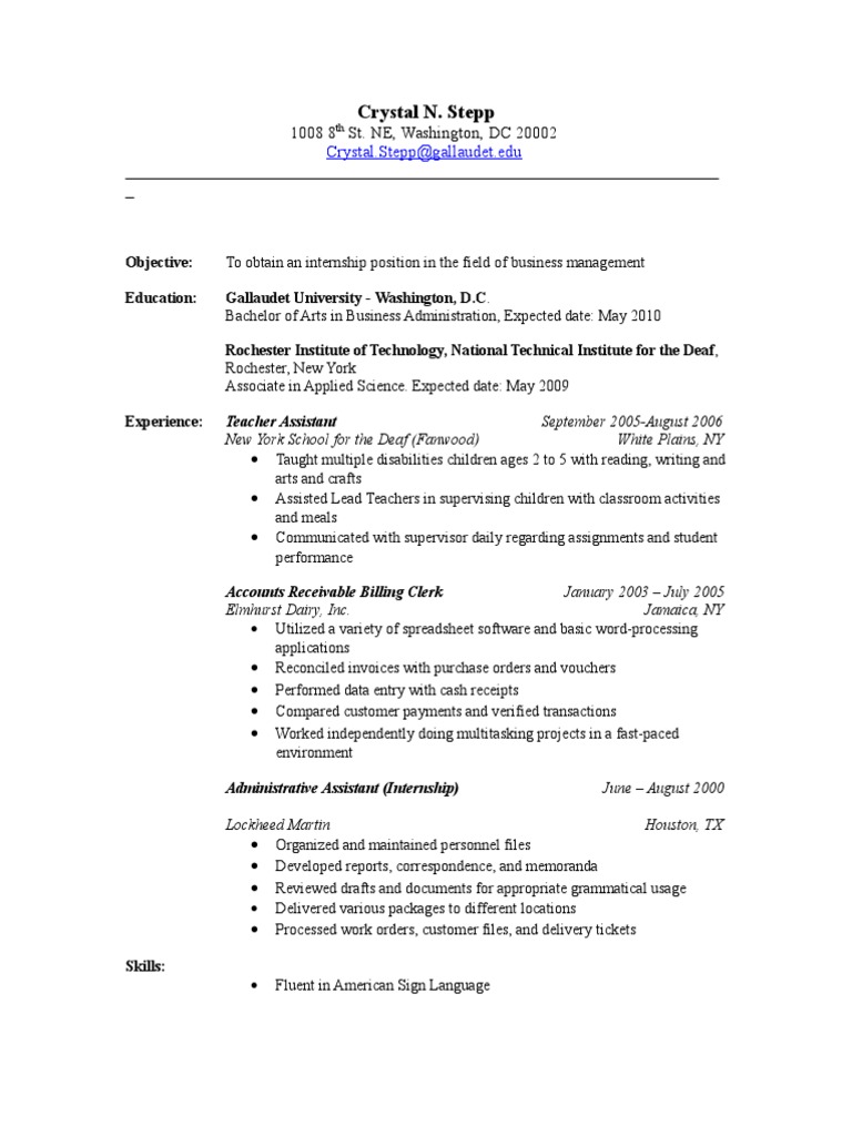 Crystal's Resume1 | PDF | Business