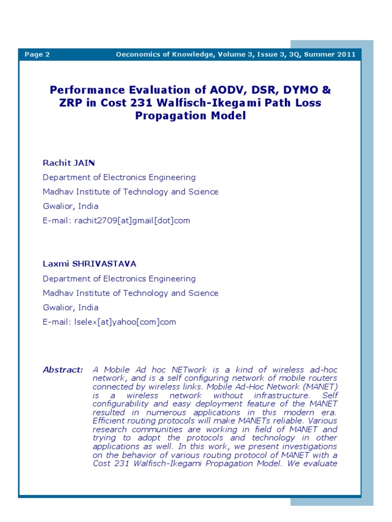 Performance Evaluation Of Aodv Dsr Dymo And Zrp Pdf Routing