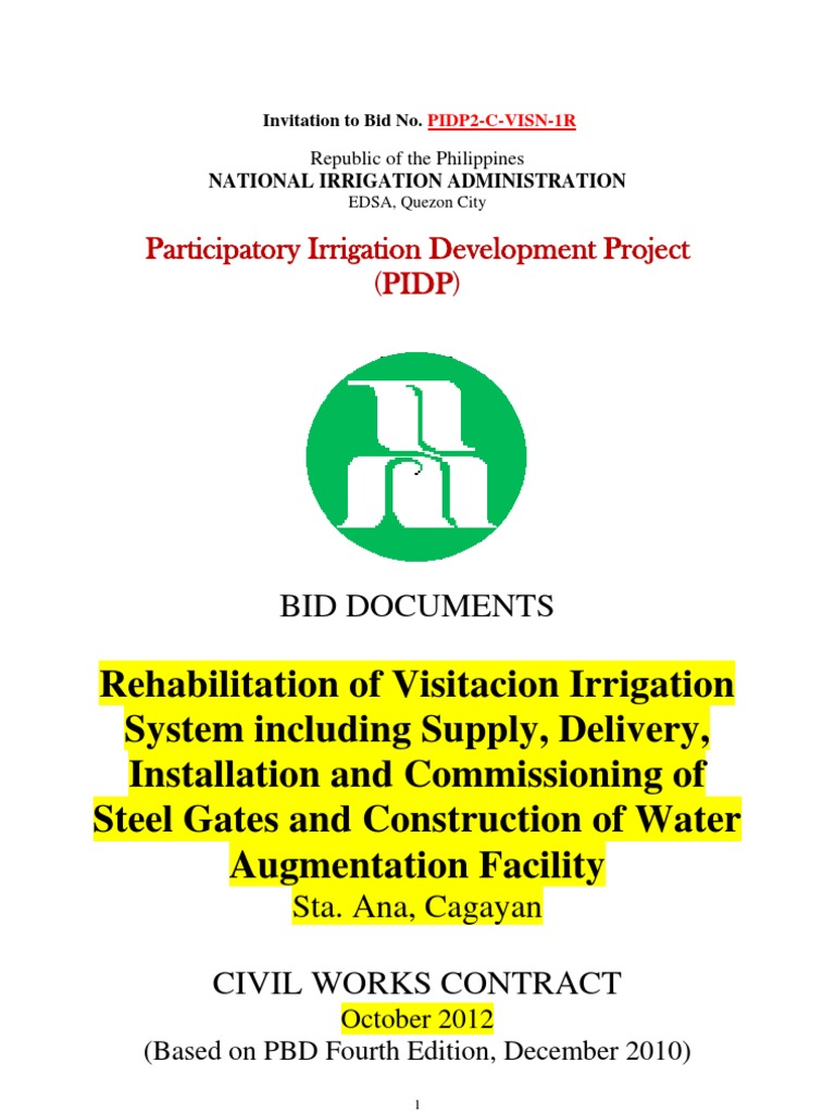 NATIONAL IRRIGATION ADMINISTRATION Invitation to Bid | Joint Venture ...