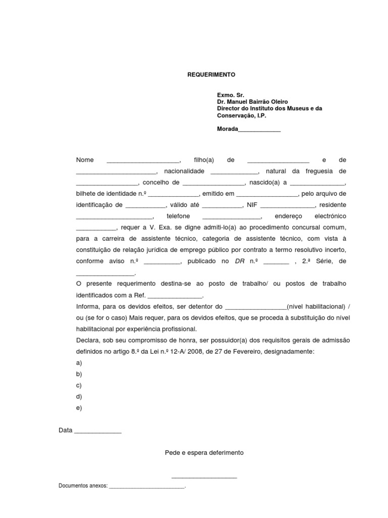 Modelo De Formulario De Emprego Microsoft Word