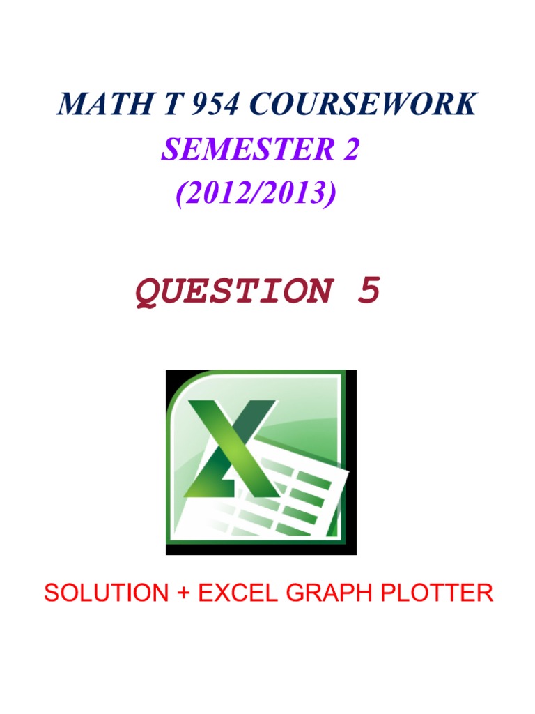 STPM Math T 954 Coursework 2013 (Sem 2) QUESTION 5 | PDF