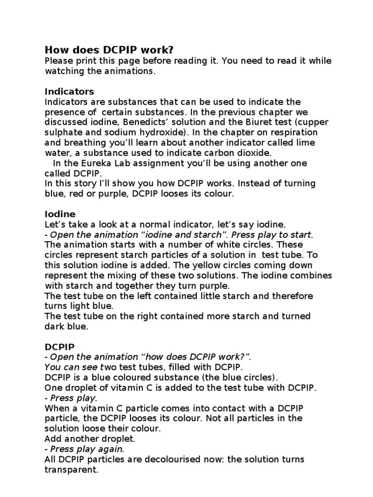 How Does DCPIP Work | Iodine | Solution