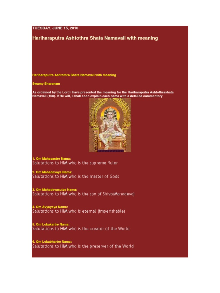 Maha Sastha | PDF | Shiva | Religious Faiths