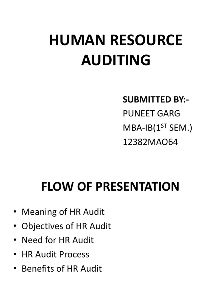 HR Audit: Process, Benefits, and Objectives | PDF | Audit | Human ...