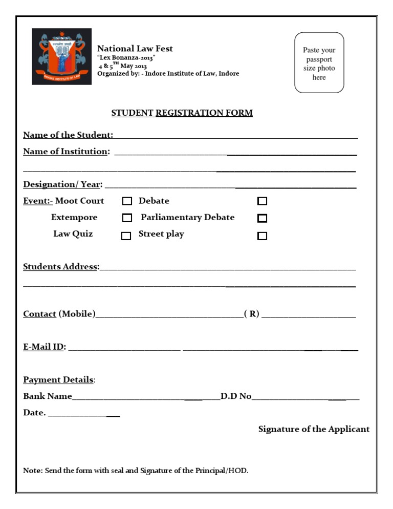 Student Registration Form | PDF