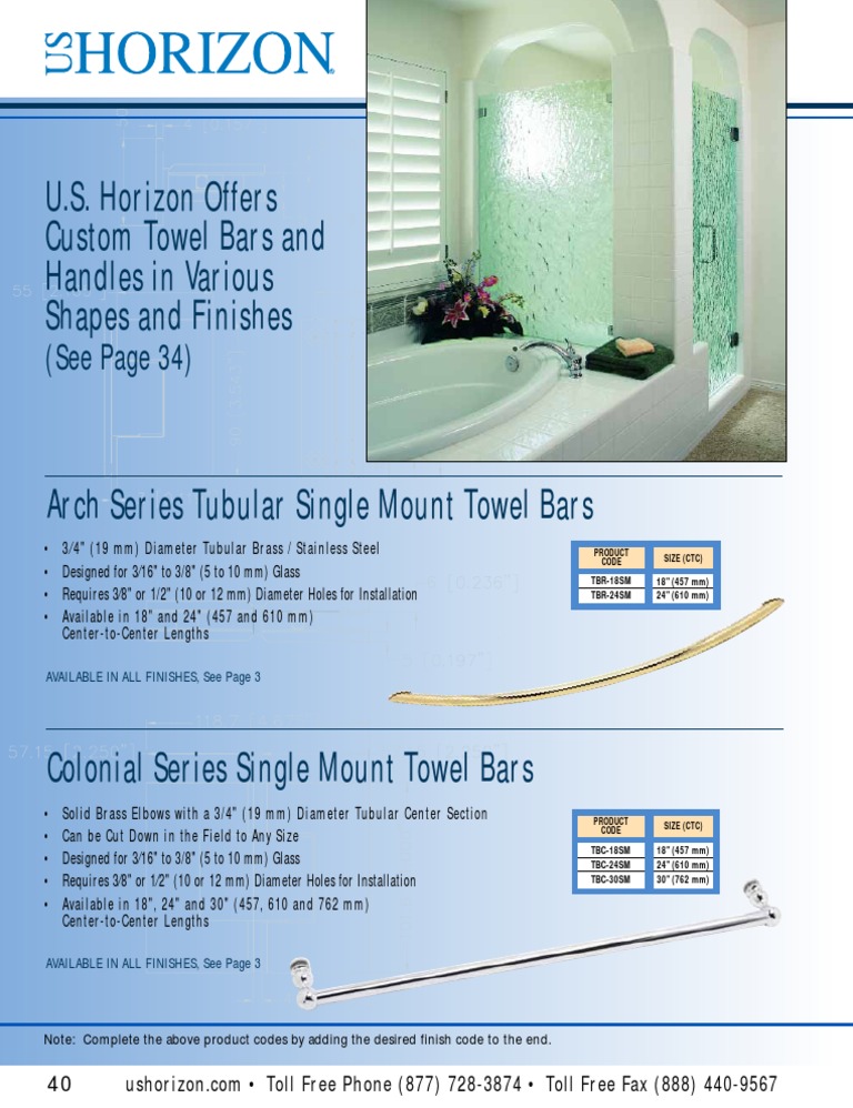U.S. Horizon Offers Custom Towel Bars and Handles in Various Shapes and ...