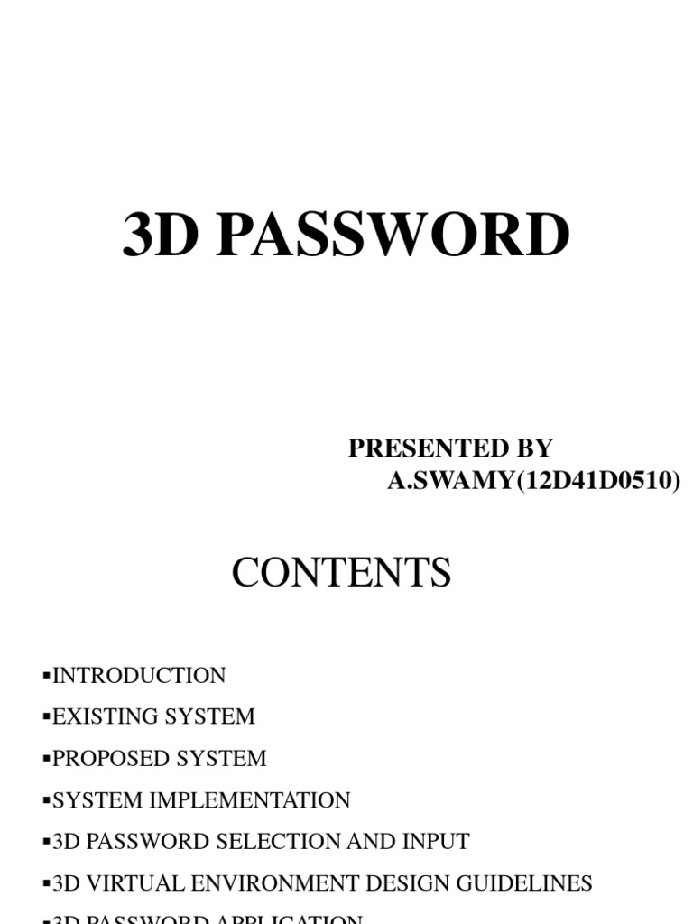 3d Password | PDF | Password | Authentication