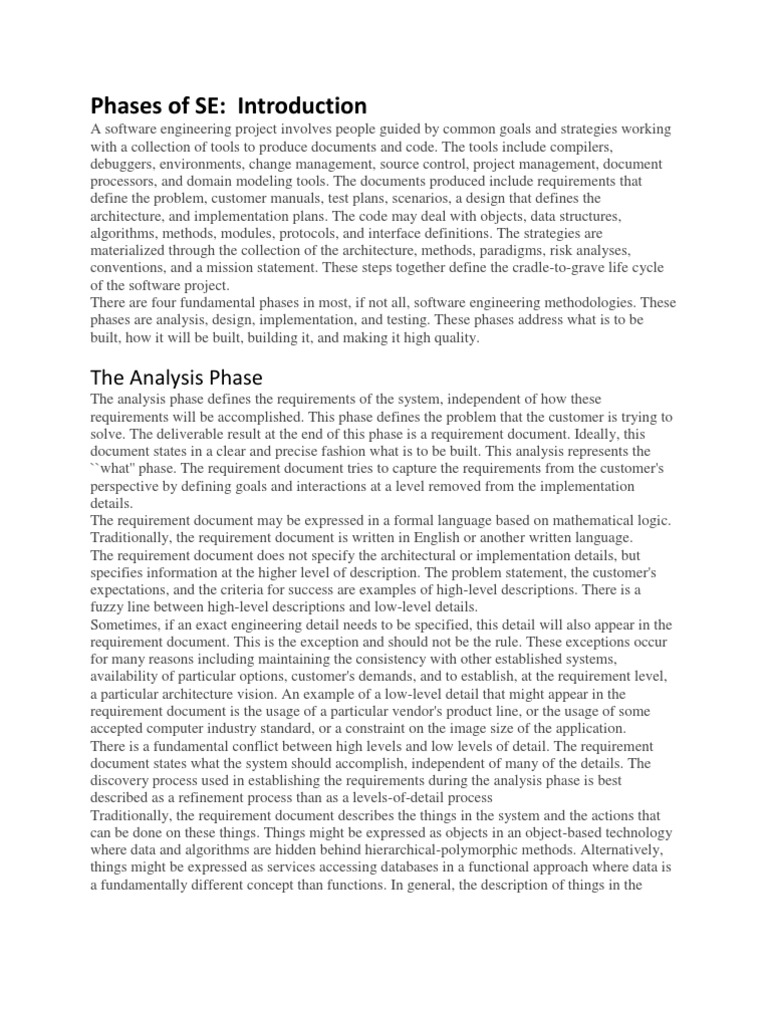 Software Engineering Phases Guide | PDF