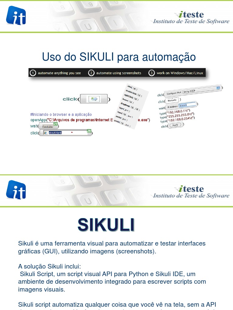 Sikuli | PDF | Interfaces gráficas do usuário | Linguagem de script