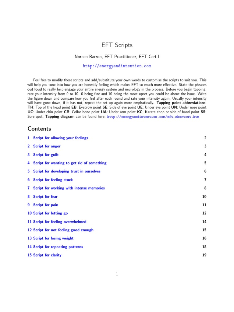 Eft Scripts | PDF | Feeling | Guilt (Emotion)