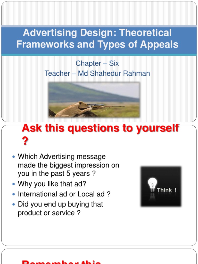 Chapter 6 - Advertising Design - Theoretical Frameworks | PDF ...