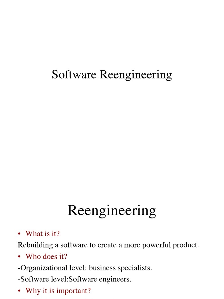 Software Reengineering | PDF | Databases | Source Code