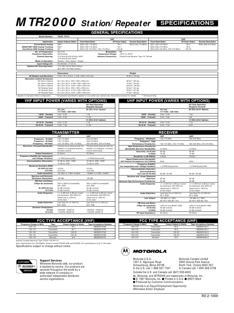MTR 2000 | PDF | Decibel | Bandwidth (Signal Processing)