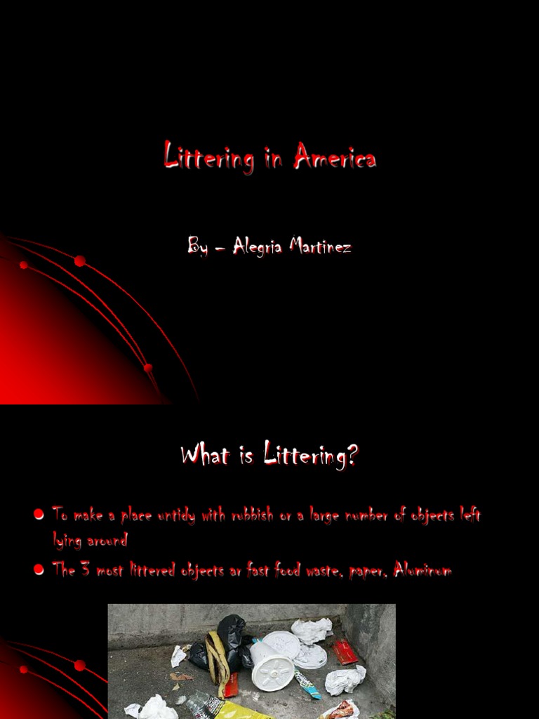 Littering in America (Alegria) | PDF