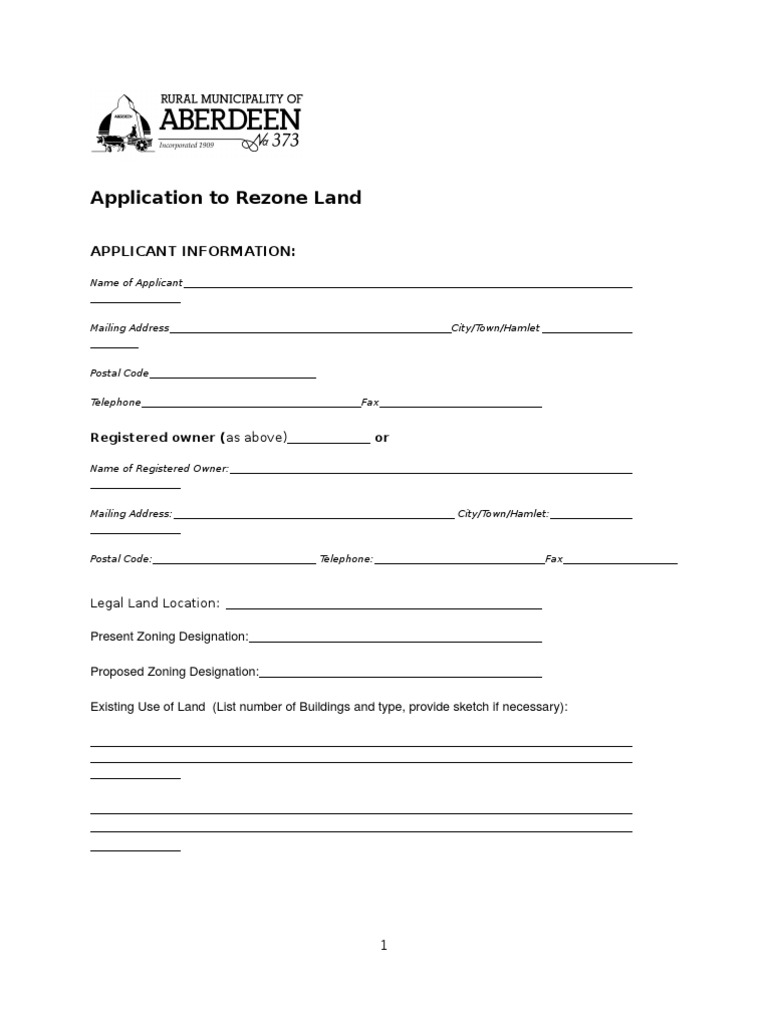 Application To Rezone Land Pdf Zoning Government