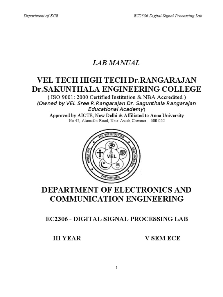 DSP Manual | PDF | Digital Signal Processing | Discrete Fourier Transform