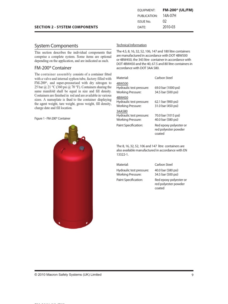 Hygood Component FM200 1 | PDF | Litre | Pressure