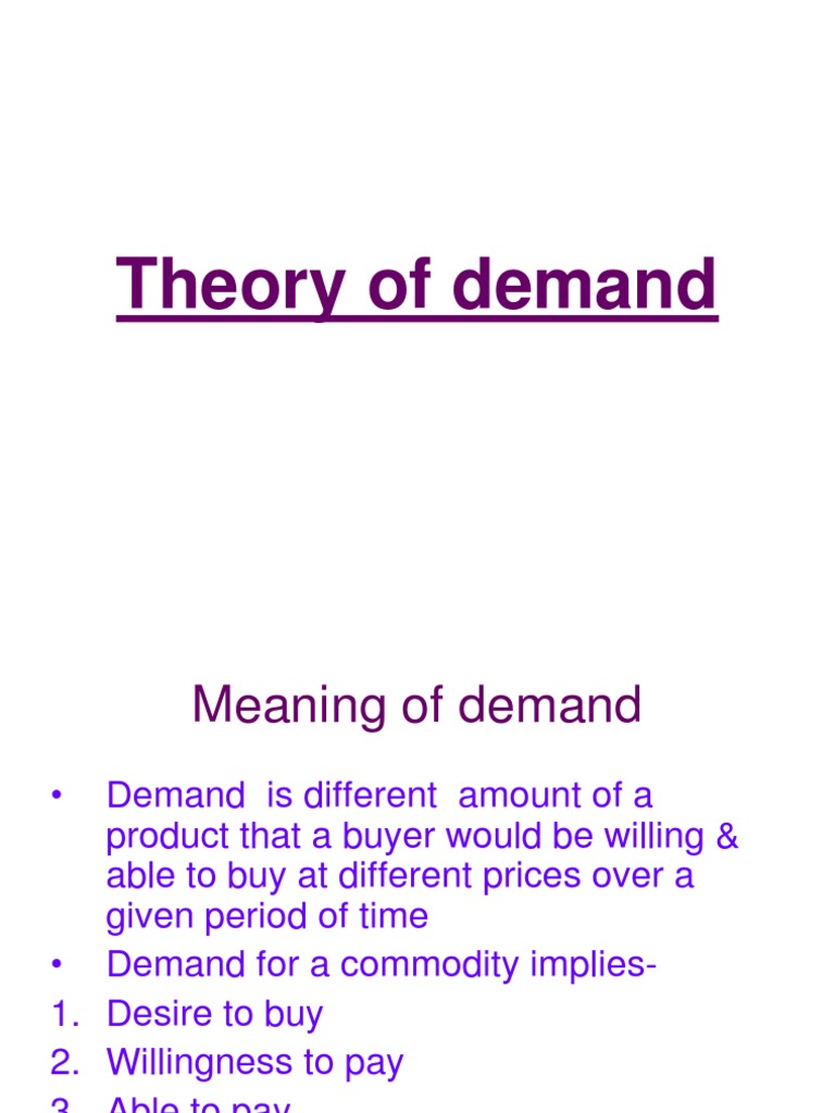 Demand Theory | PDF | Demand Curve | Demand