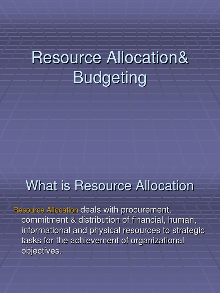 Resource Allocation