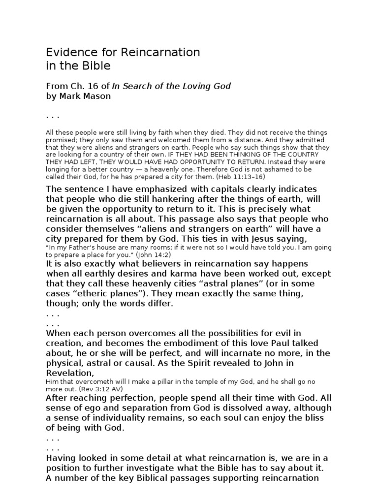 Evidence For Reincarnation in The Bible | PDF | John The Baptist ...