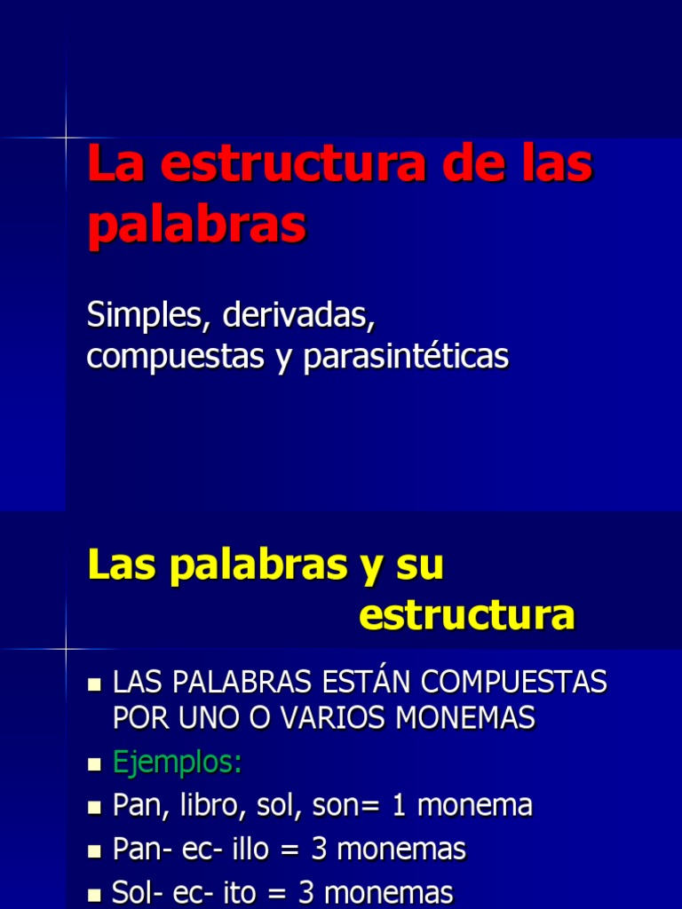 Estructura de palabras y monemas | PDF | Palabra | Ciencia cognitiva