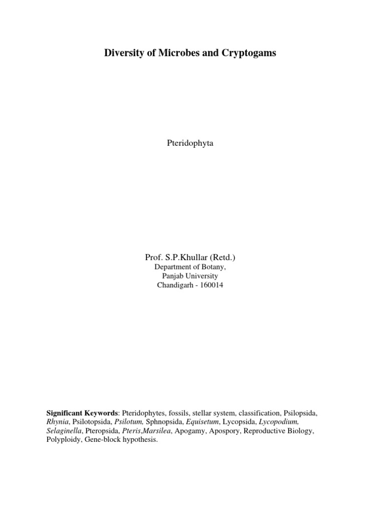 Diversity of Microbes and Cryptogams | PDF | Plants | Plant Stem
