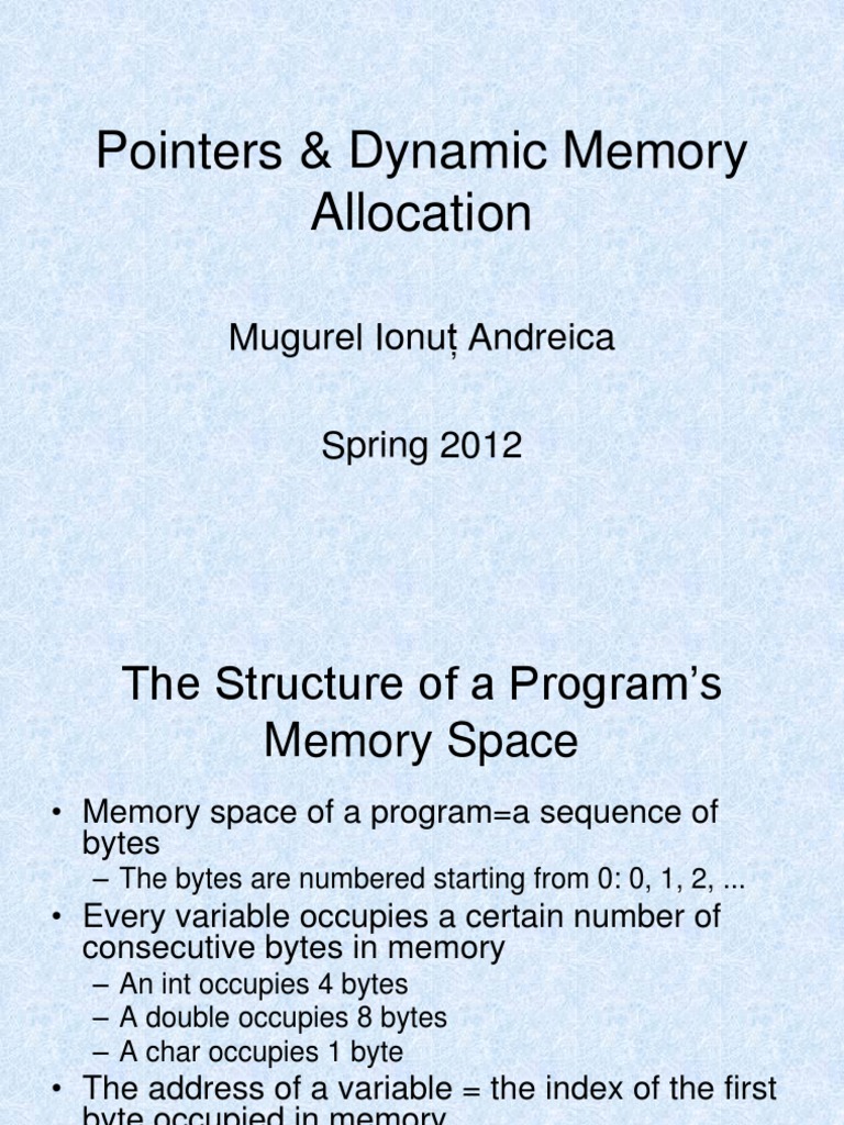 4 Pointers+Dynamic Memory Allocation | PDF | Pointer (Computer Programming) | Variable (Computer ...