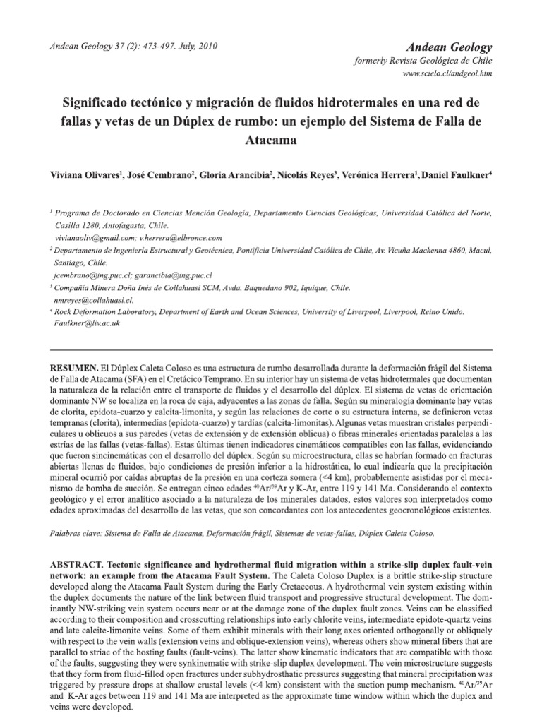Sistema de Falla de Atacama | PDF | Falla (geología) | Geología