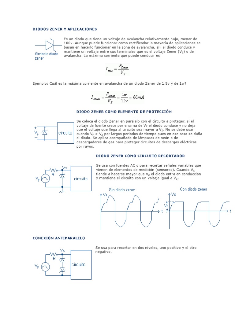 Diodos Zener y Aplicaciones | PDF | Diodo | Rectificador