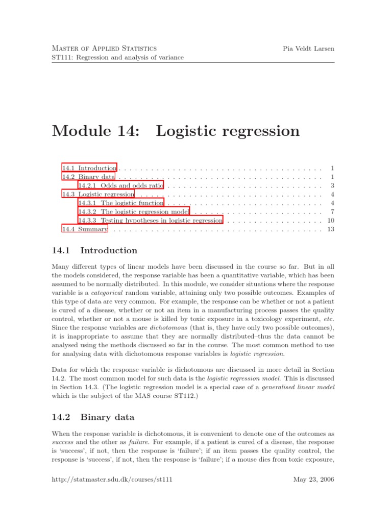 Logistics Regression | PDF | Logistic Regression | Regression Analysis